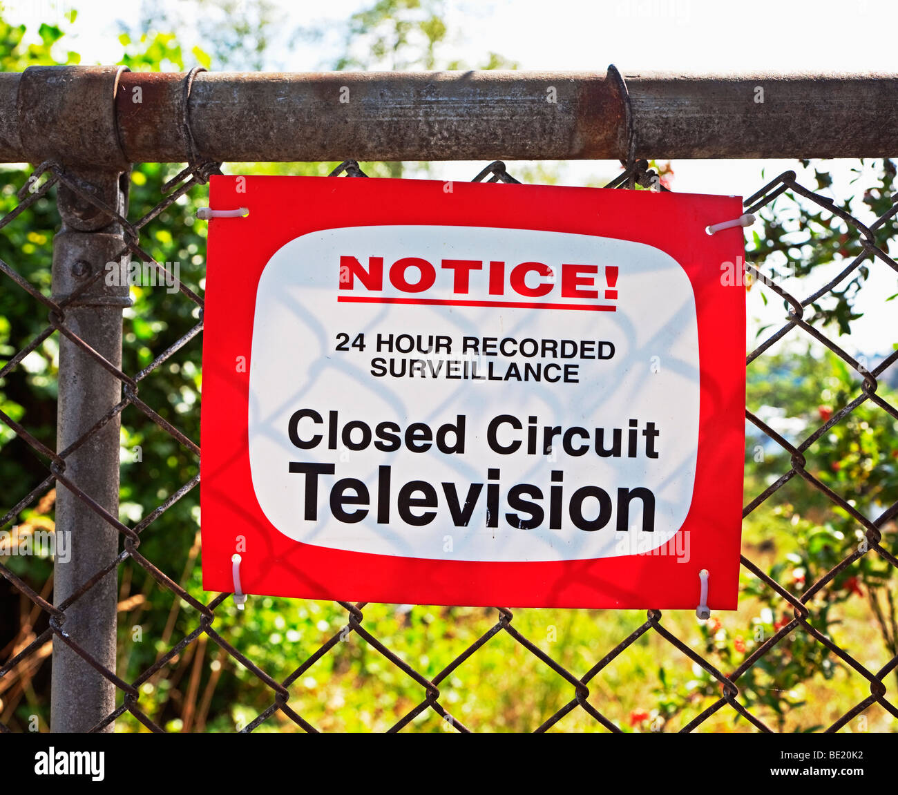 closed circuit security camera sign Stock Photo - Alamy