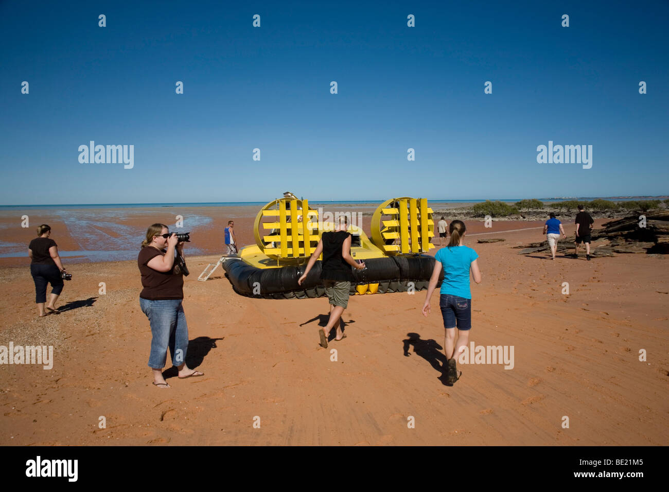 sprirt of Broome hovercraft on beach of Roebuck Bay kimberley western ...
