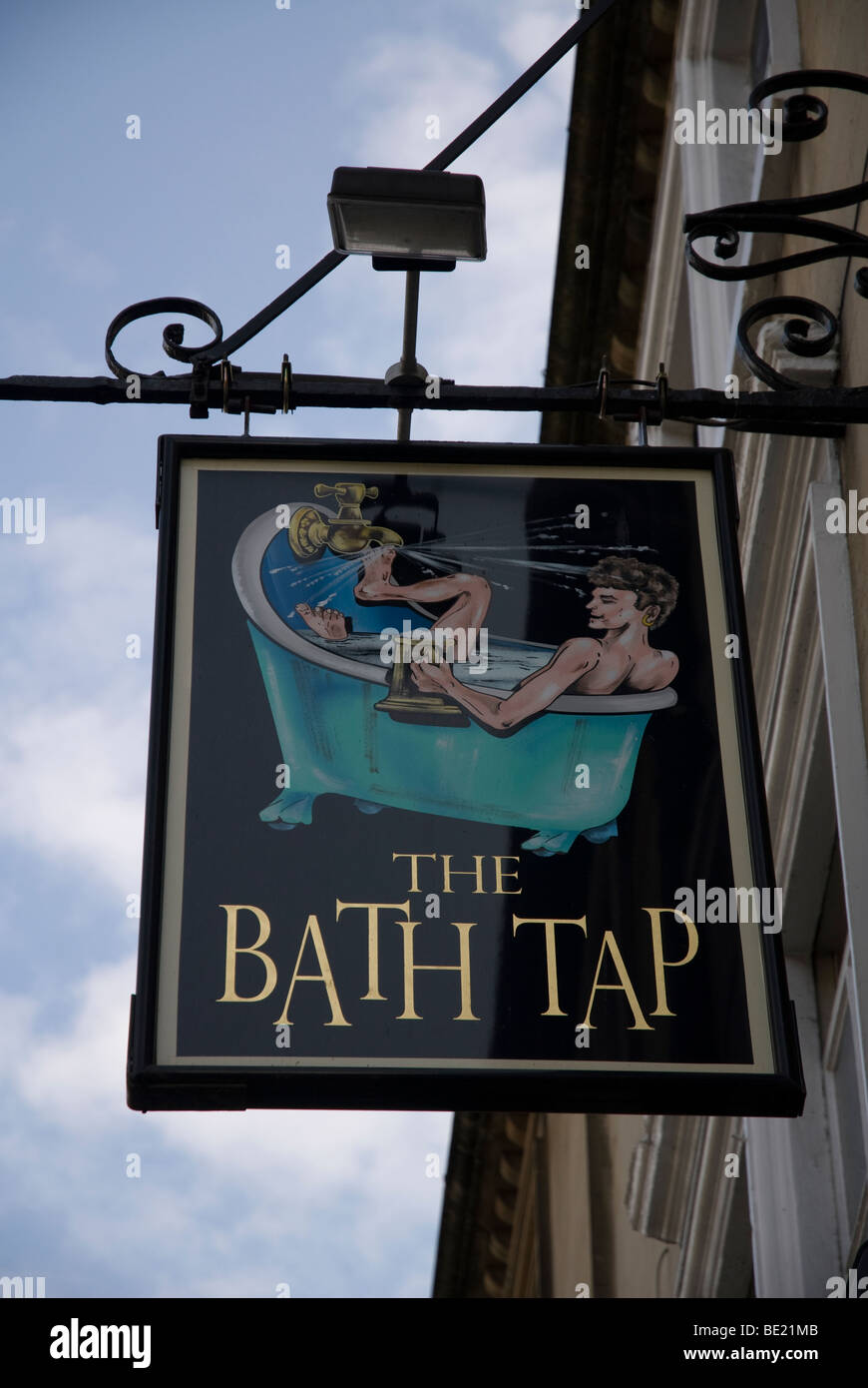 The Bath Tap public house pub sign, Bath Spa, Somerset UK Stock Photo ...