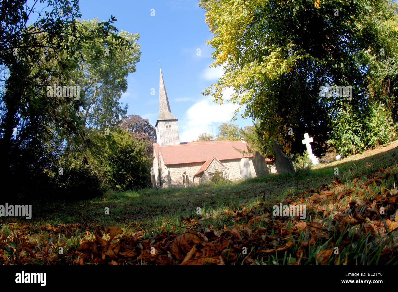 church yard autumn Stock Photo - Alamy