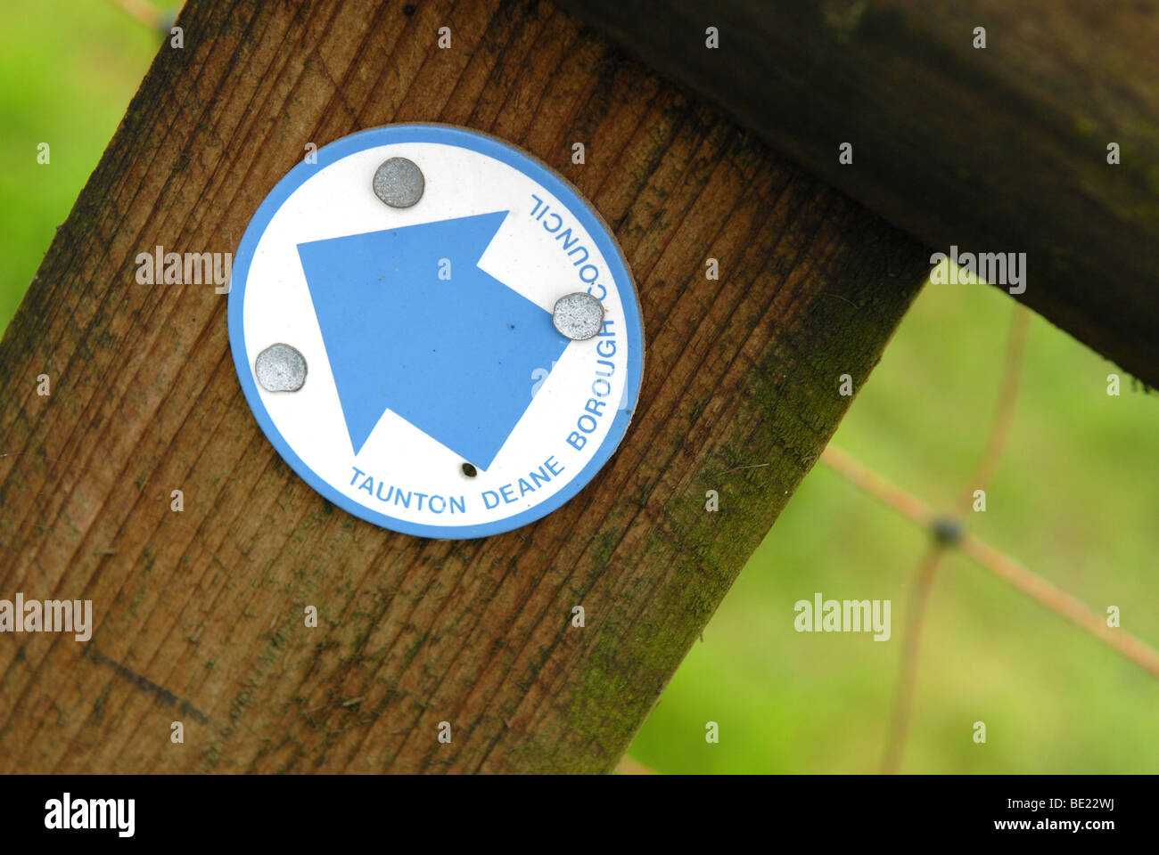 waymark direction arrow from Taunton Deane Borough Council pointing the ...