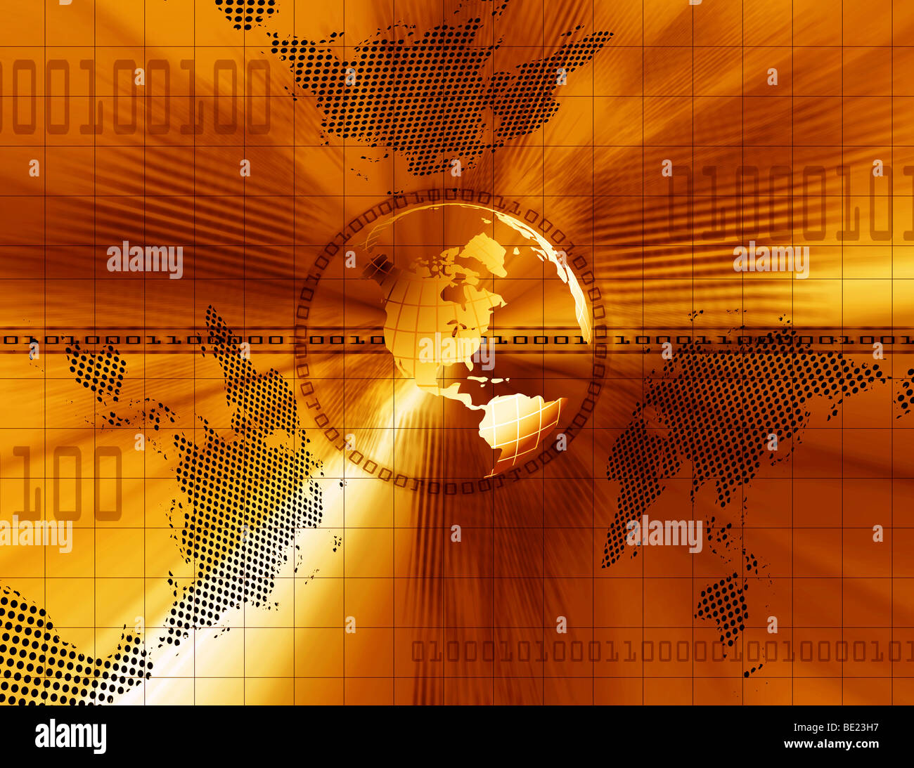 Futuristic abstract background with numbers and globe Stock Photo - Alamy