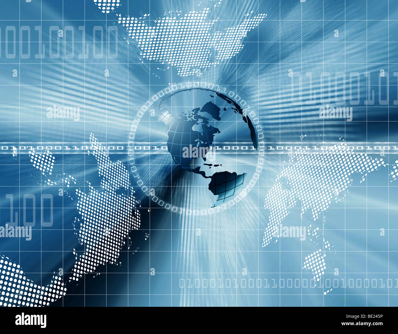 Futuristic abstract background with numbers and globe Stock Photo - Alamy