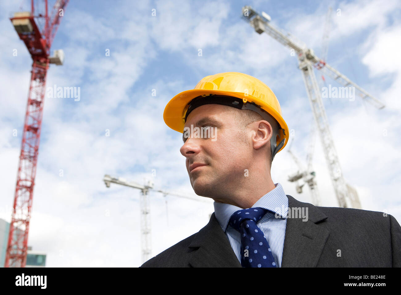 Executive manager on a building site Stock Photo - Alamy
