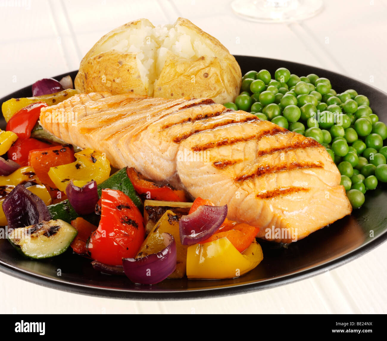 SALMON FILLET DINNER Stock Photo - Alamy