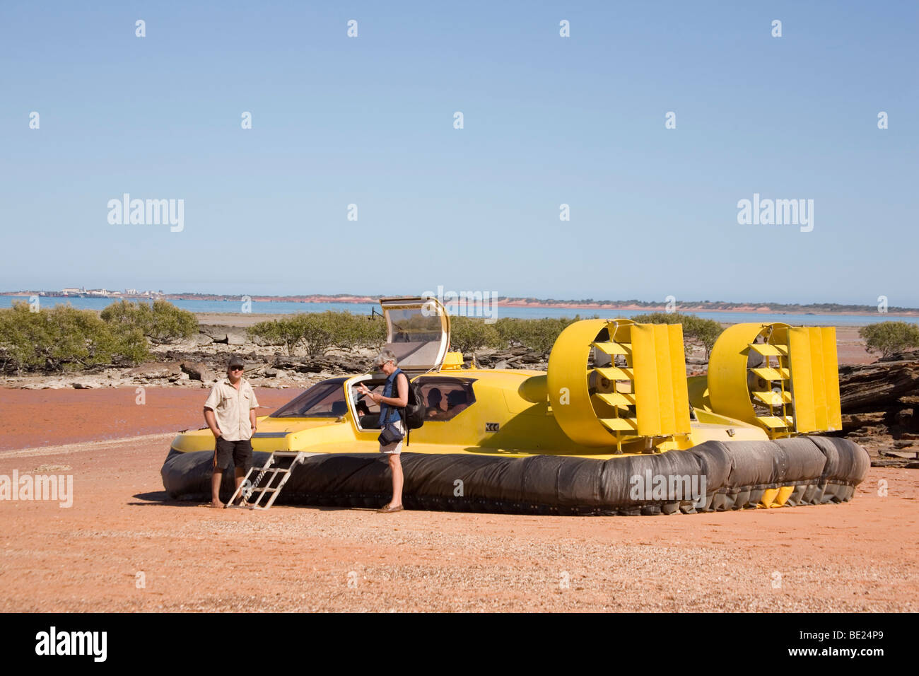 sprirt of Broome hovercraft on beach of Roebuck Bay kimberley western ...
