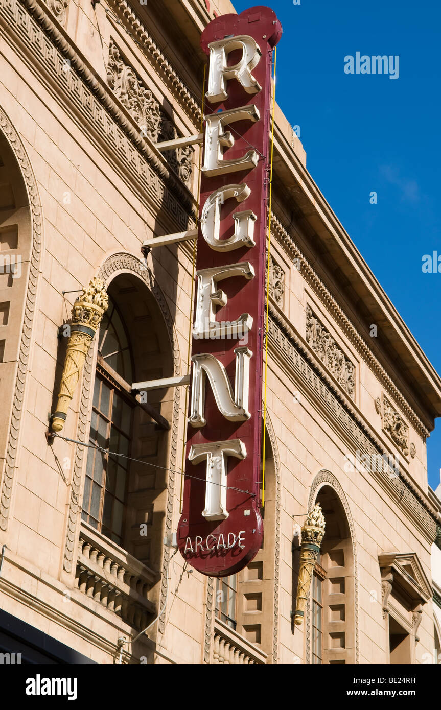Regent Arcade sign in Rundle Mall, Adelaide Stock Photo - Alamy