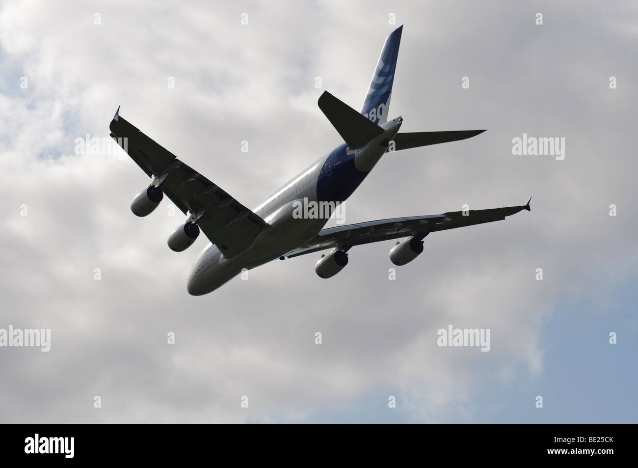 Airbus A380 in flight just after take off Stock Photo - Alamy