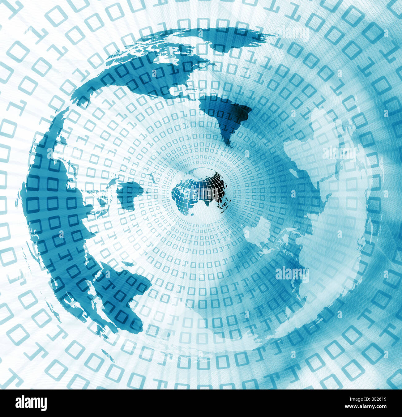 Futuristic abstract background with numbers and globe Stock Photo - Alamy