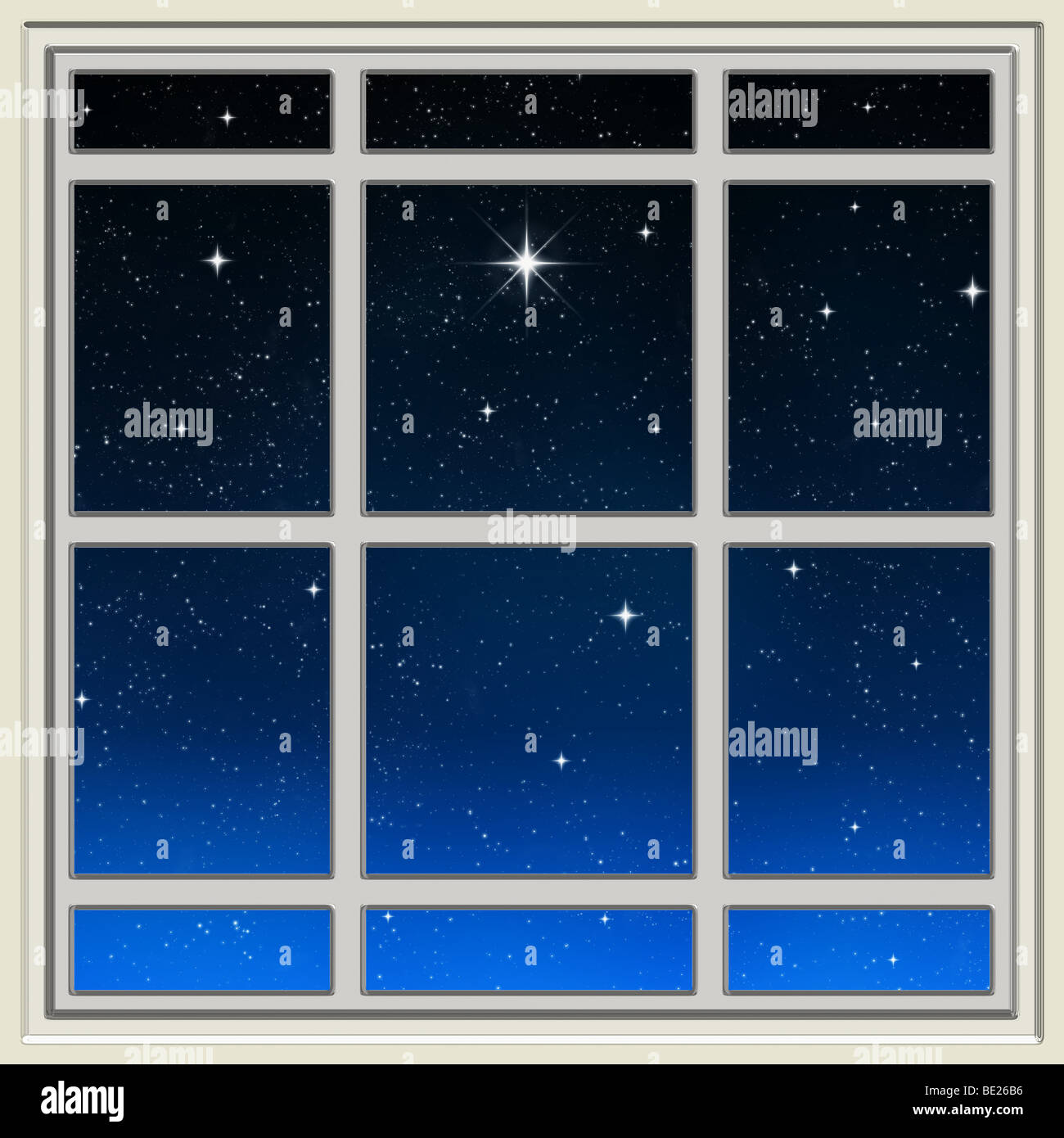 a single bright wishing star through the window Stock Photo - Alamy