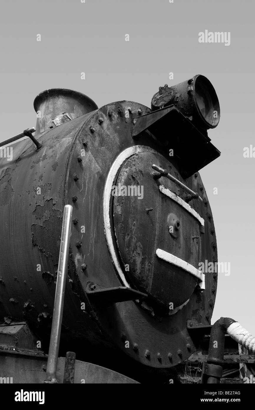 Front view of steam locomotive Black and White Stock Photos & Images ...