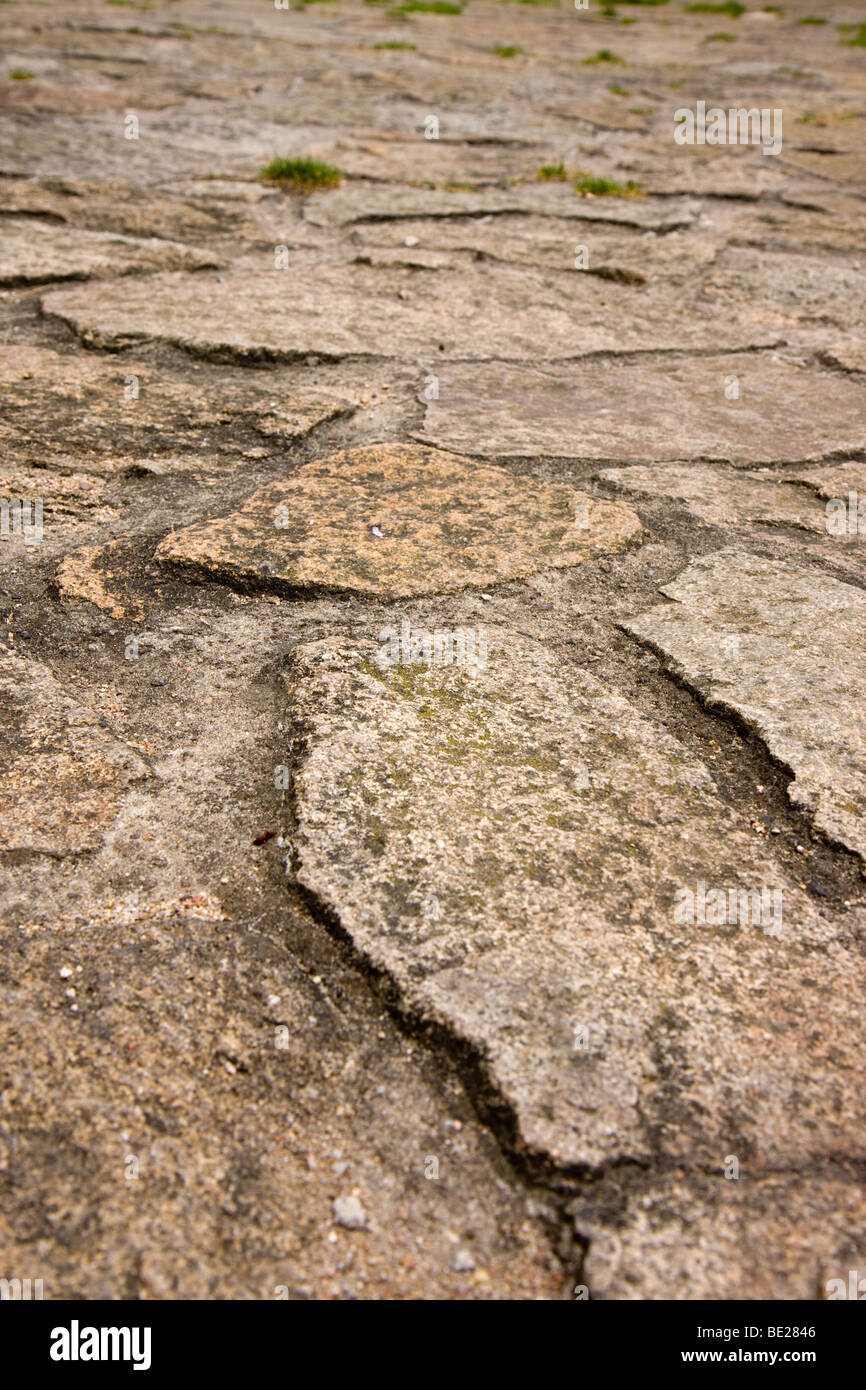 the closeup of old stone sidewalk Stock Photo - Alamy