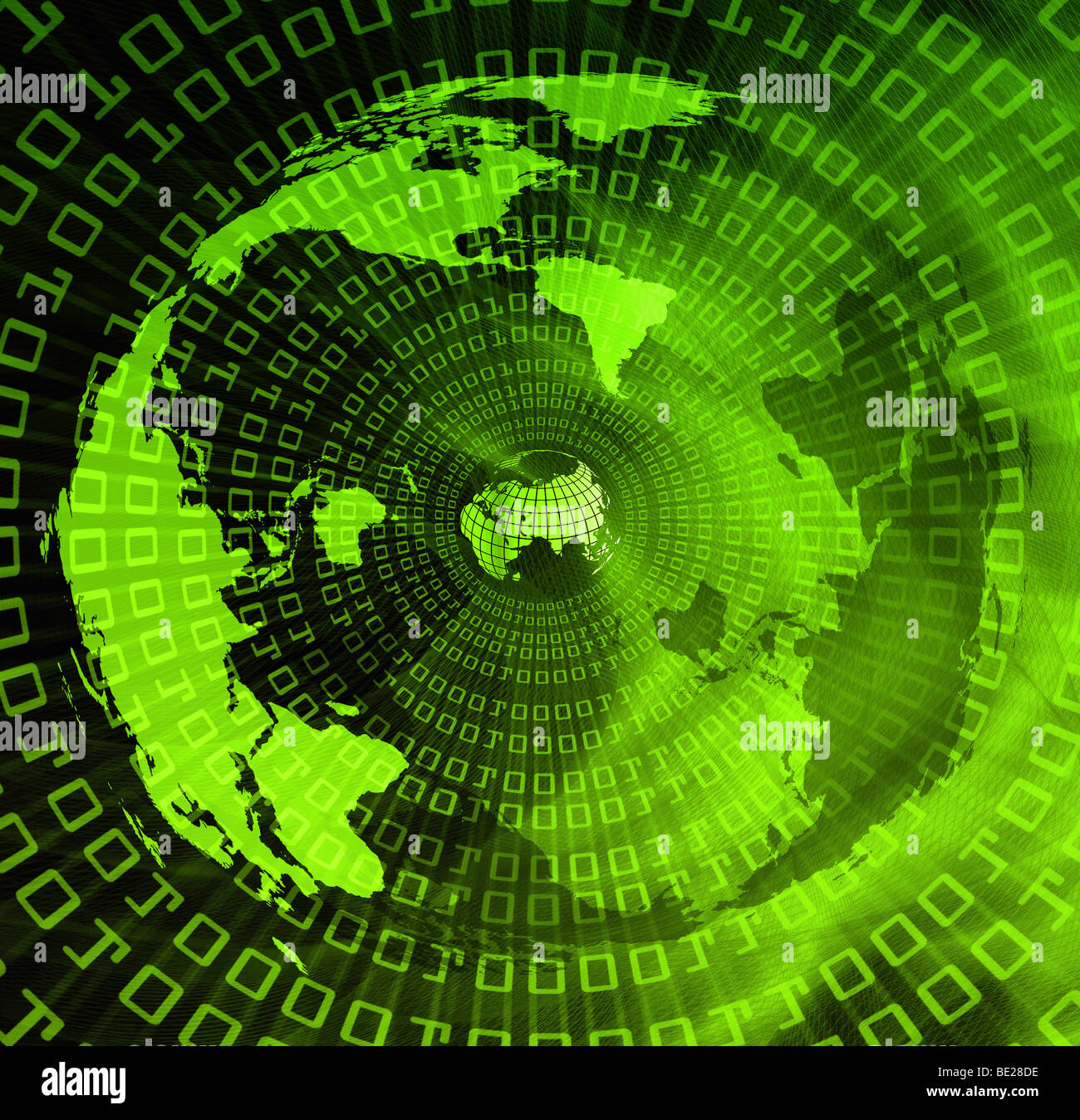 Futuristic abstract background with numbers and globe Stock Photo - Alamy