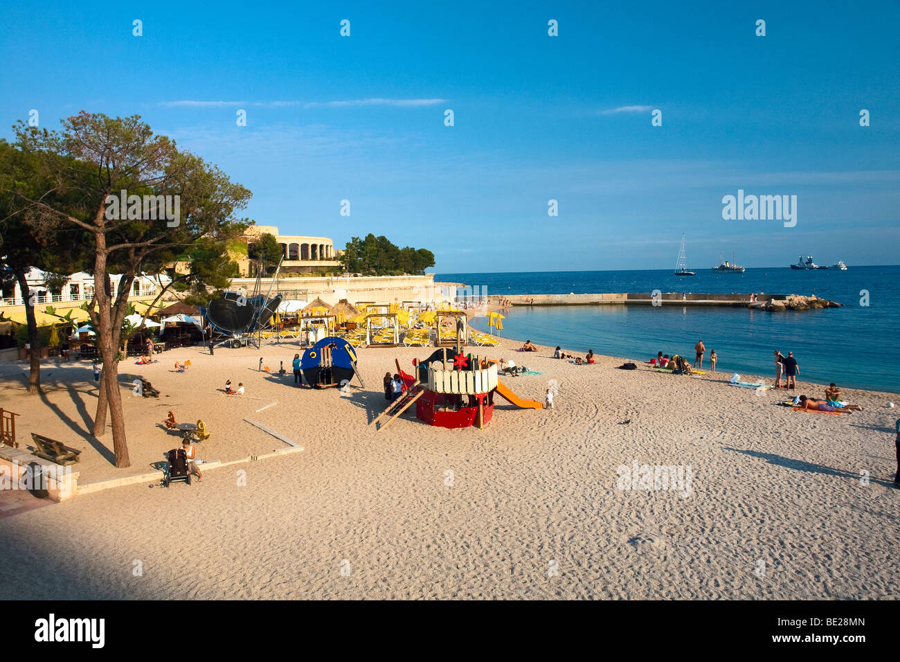 monte carlo beach Stock Photo - Alamy