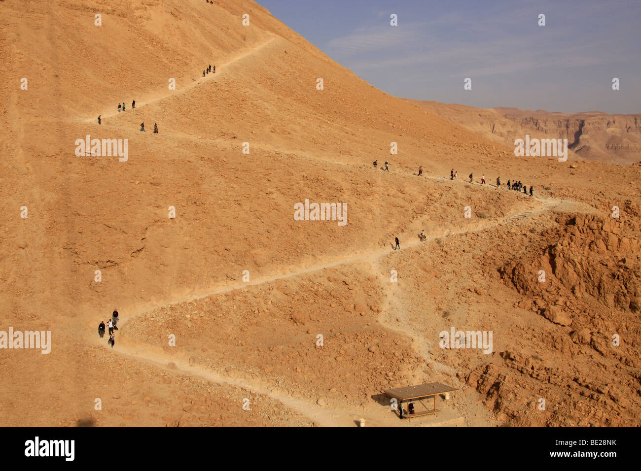 Israel, Judean desert, the Snake Path at the eastern side of Masada ...