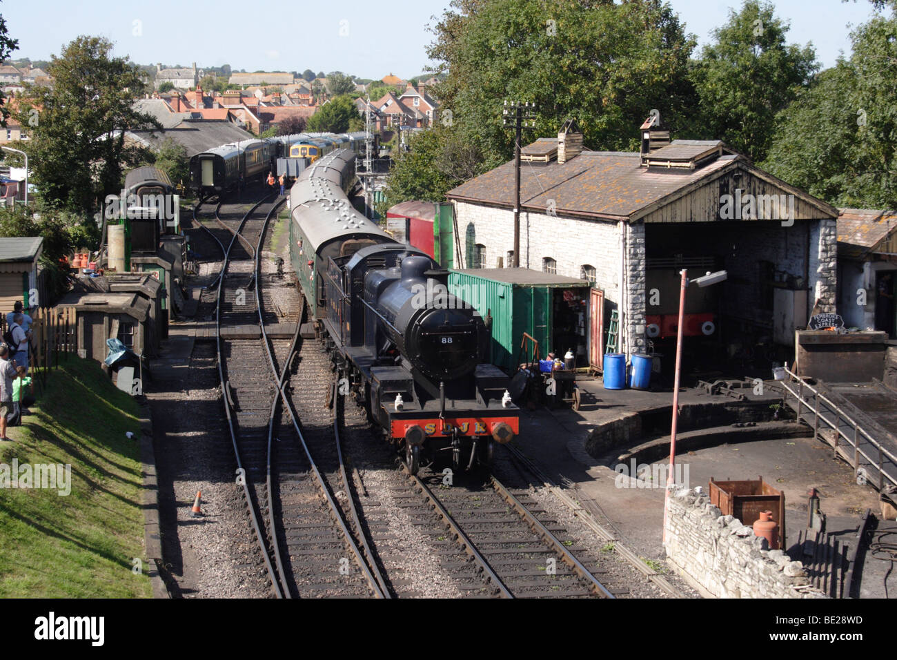 Fowler 280 steam locomotive at Swanage Stock Photo - Alamy