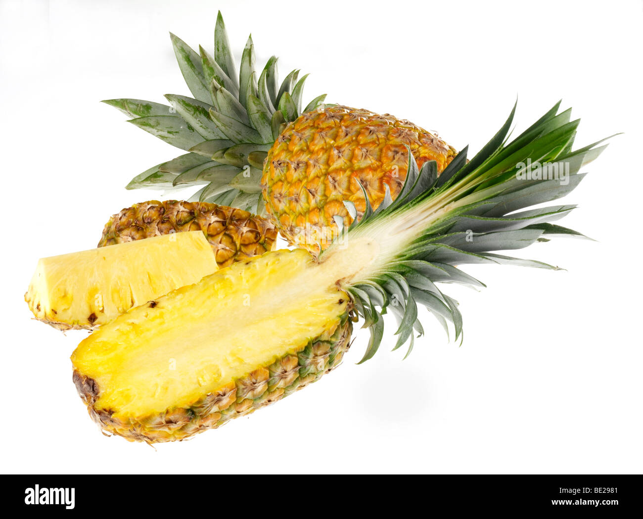 Half fresh juicy pineapple Cut Out Stock Images & Pictures - Alamy