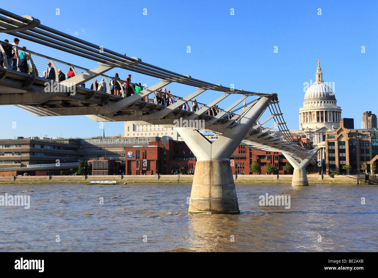Millenium bridge and st pauls cathedral hi-res stock photography and ...