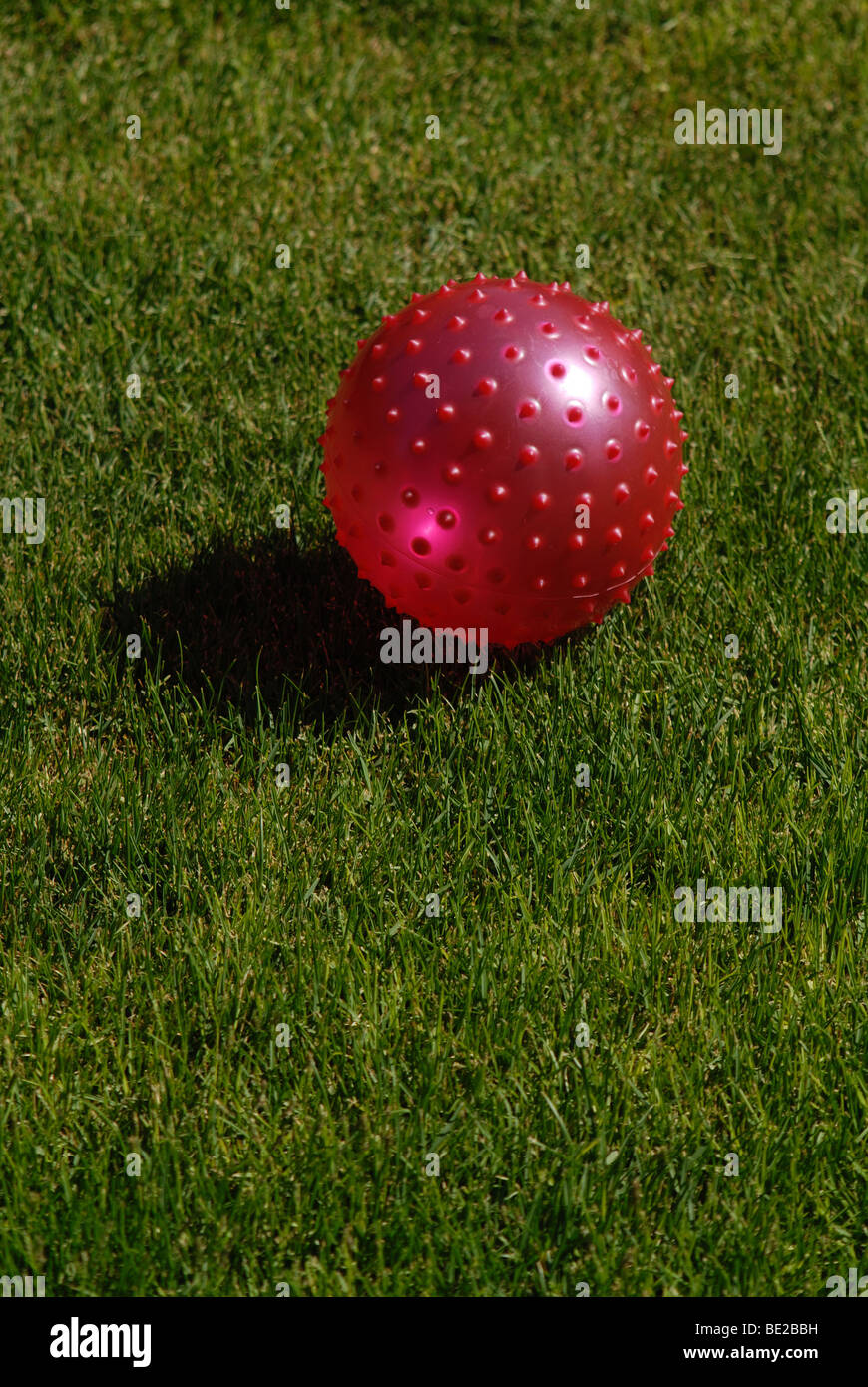 red ball on the grass Stock Photo - Alamy