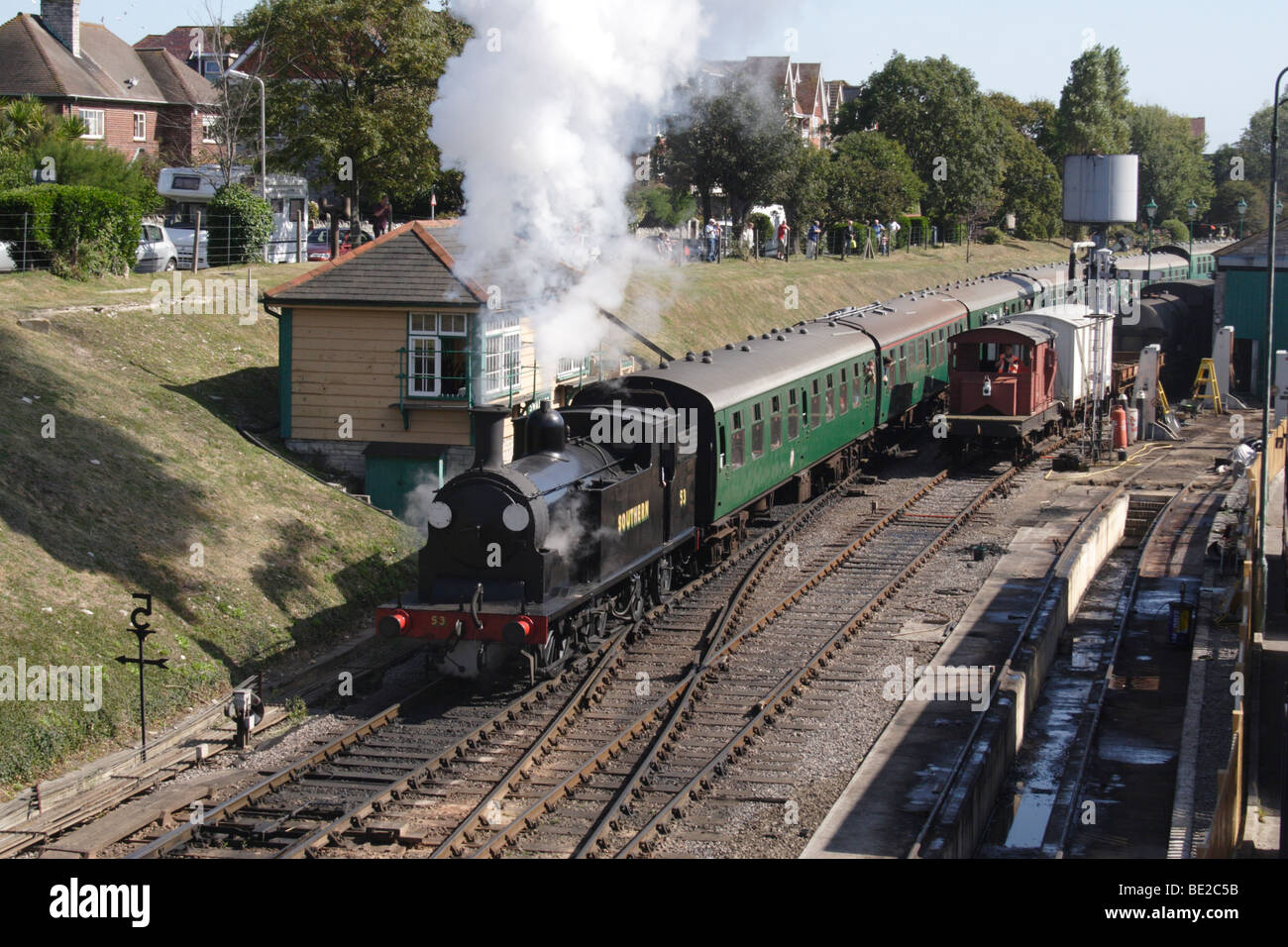 M7044 Tank steam locomotive at Swanage Stock Photo - Alamy