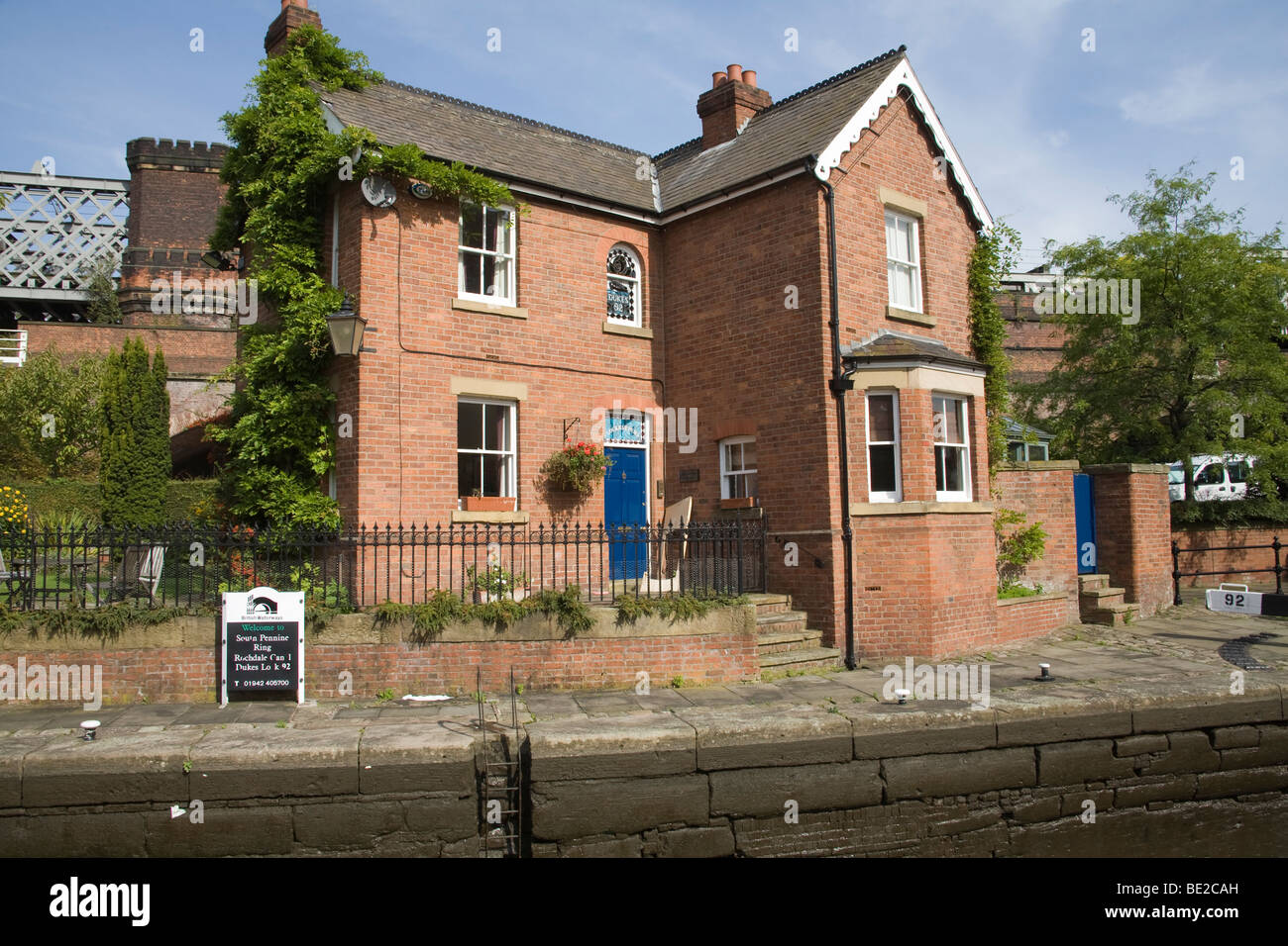 Manchester England UK The lock keepers cottage on Dukes Lock 92 of the ...