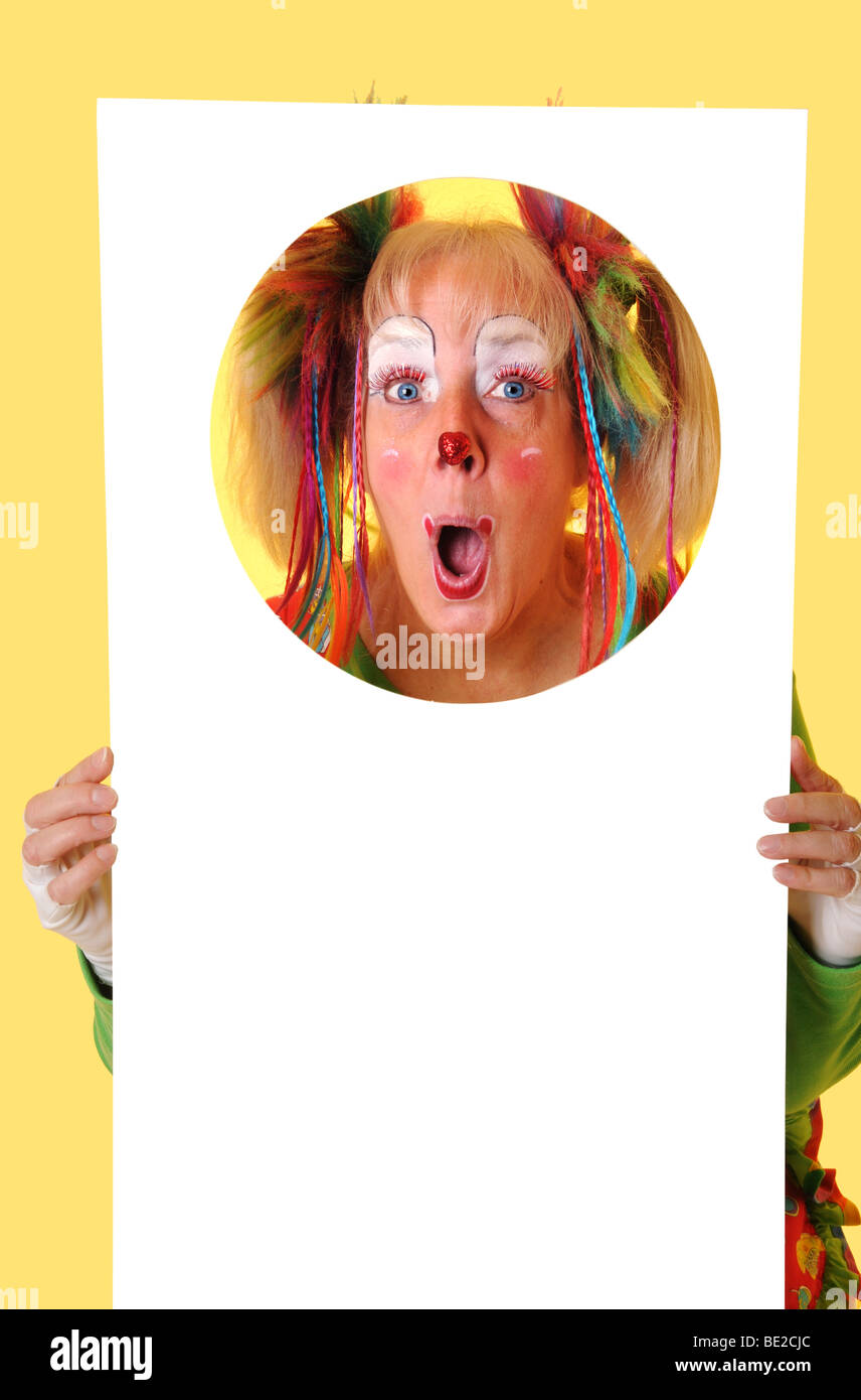 Female clown pink hair white hi-res stock photography and images - Alamy