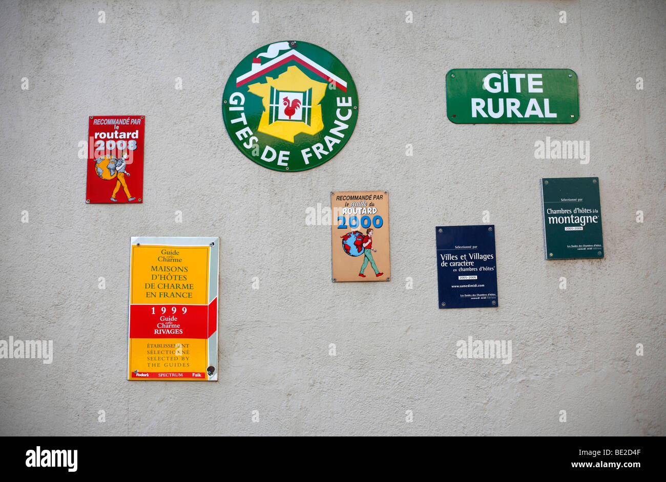 Signs for a member property of the Gites de France and other ...