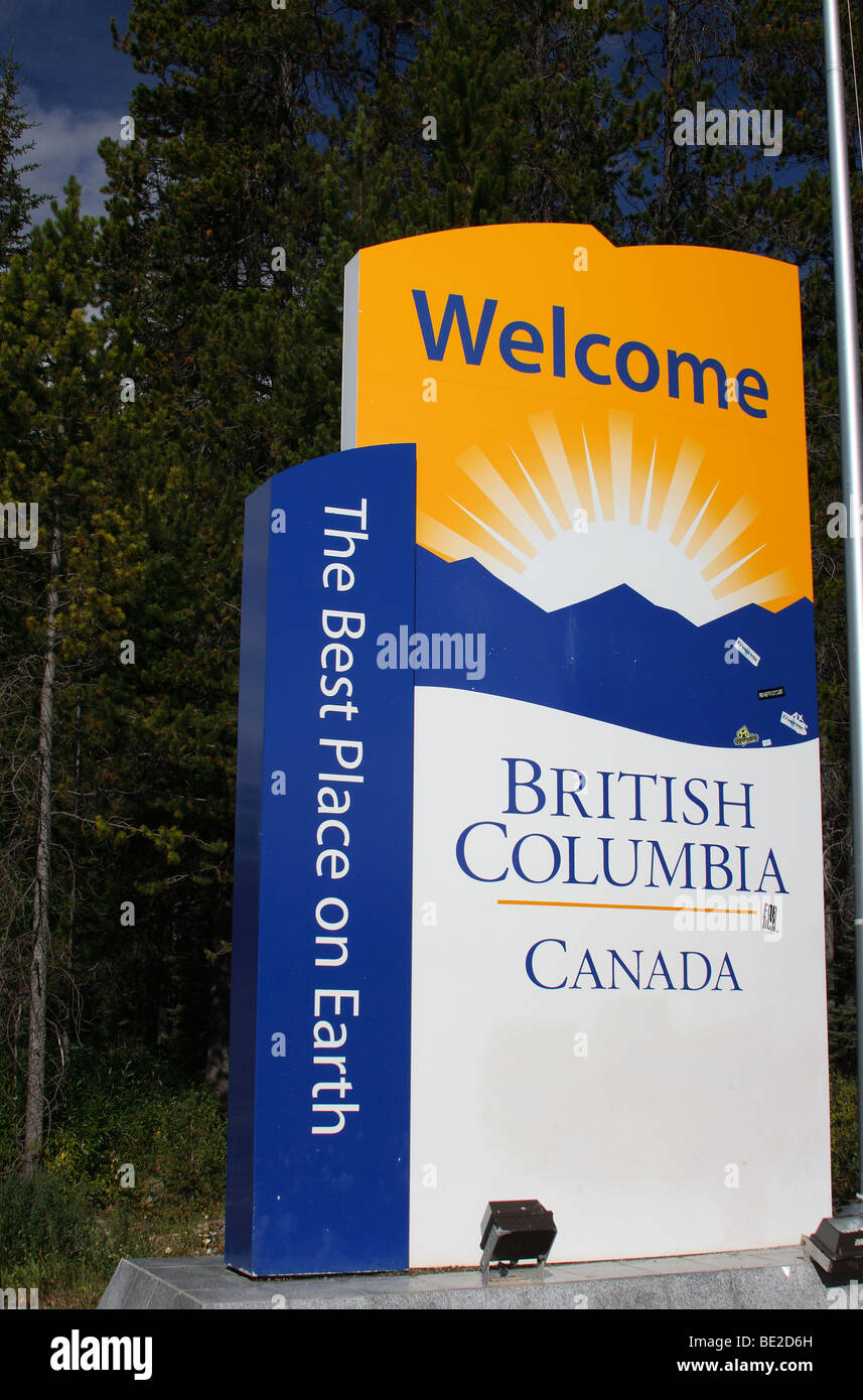 Welcome sign British Columbia ,Canada Stock Photo - Alamy