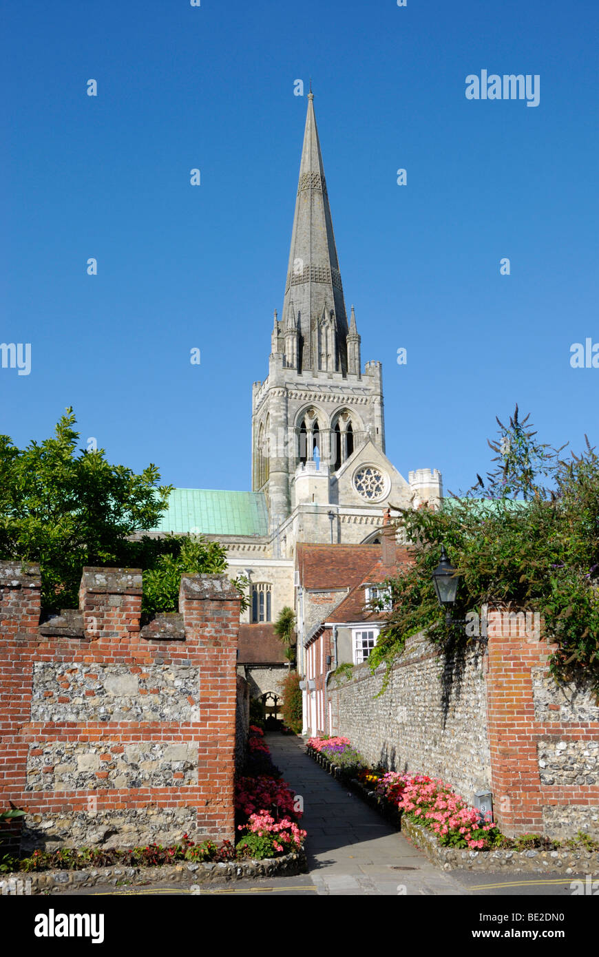 Chichester Cathedral and St Richard's Walk, Sussex, England, UK Stock ...