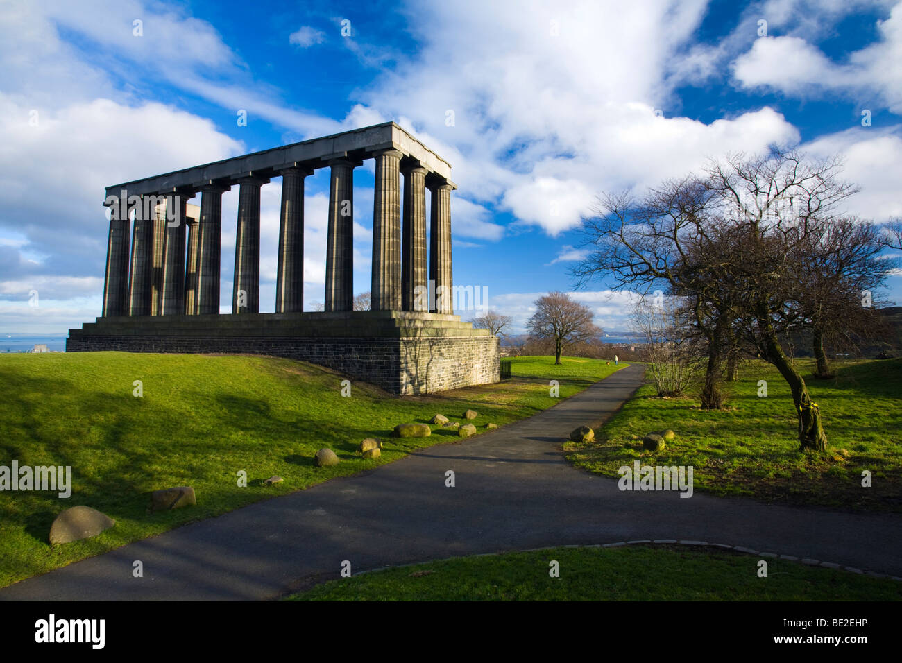 Scotland, Edinburgh, Calton Hill. The National Monument on Calton Hill ...