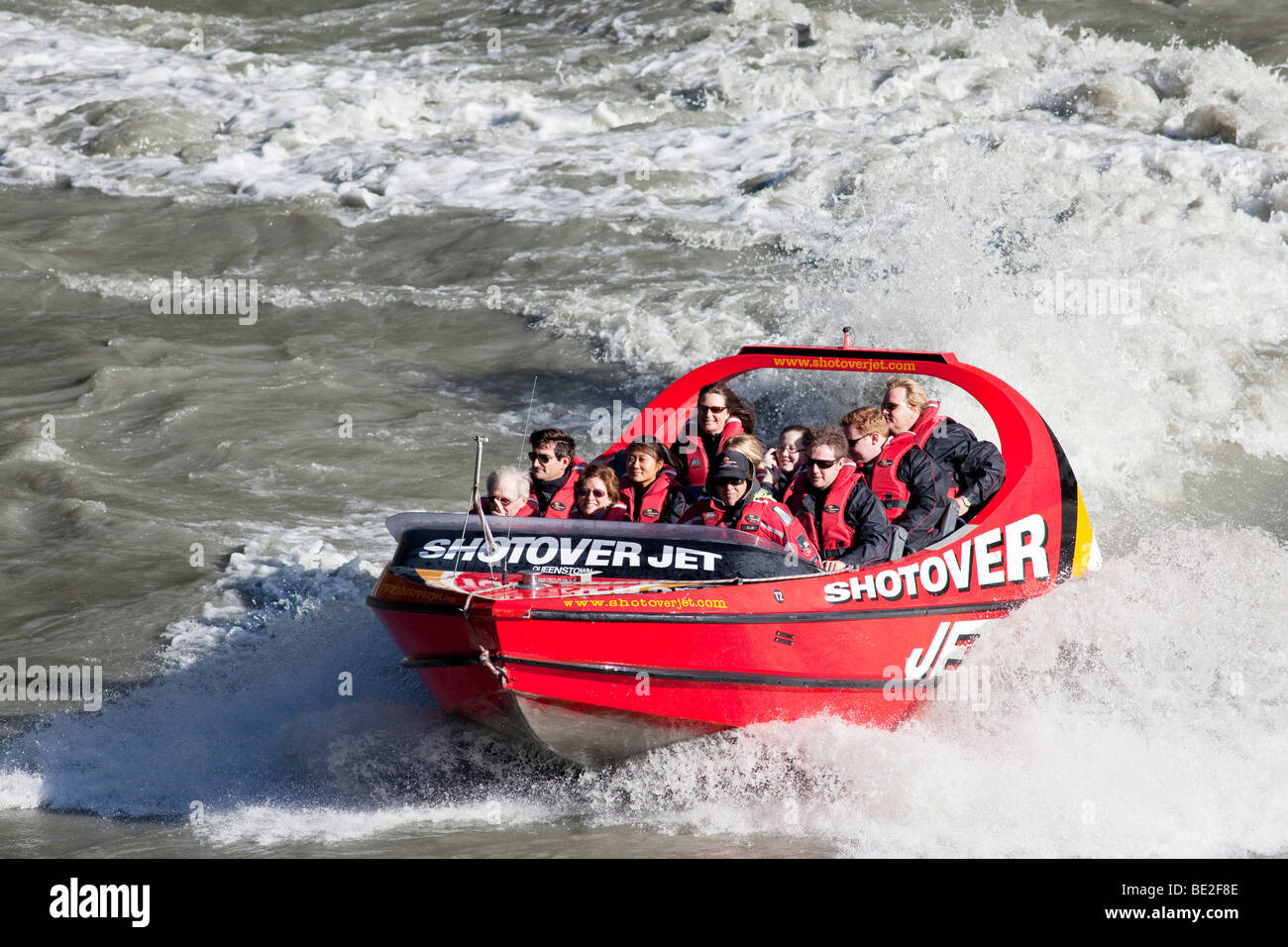 Shotover Jet Boat on the Shotover River in Queenstown, New Zealand ...
