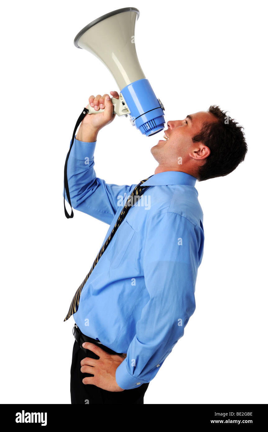 Megaphone business person concept Cut Out Stock Images & Pictures - Alamy