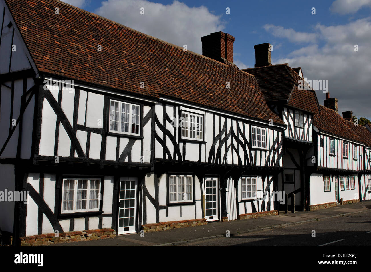 Half timbered buildings, Elstow, Bedfordshire, England, UK Stock Photo ...