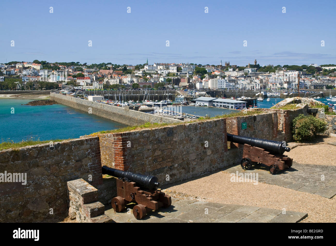 dh Castle Cornet ST PETER PORT GUERNSEY Castle battlements ramparts and ...
