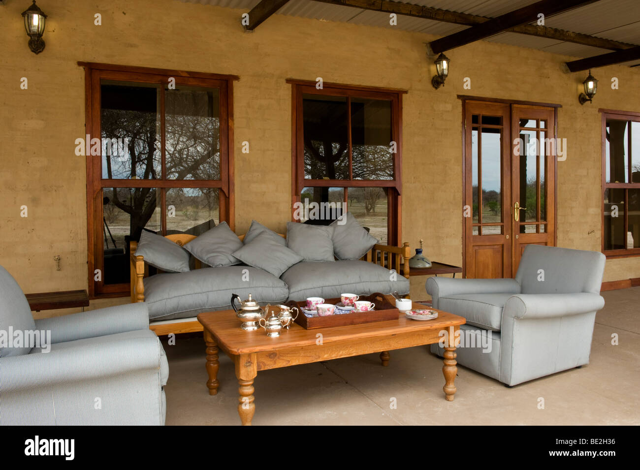Veranda, Manor House, Deception Valley Lodge, Central Kalahari ...