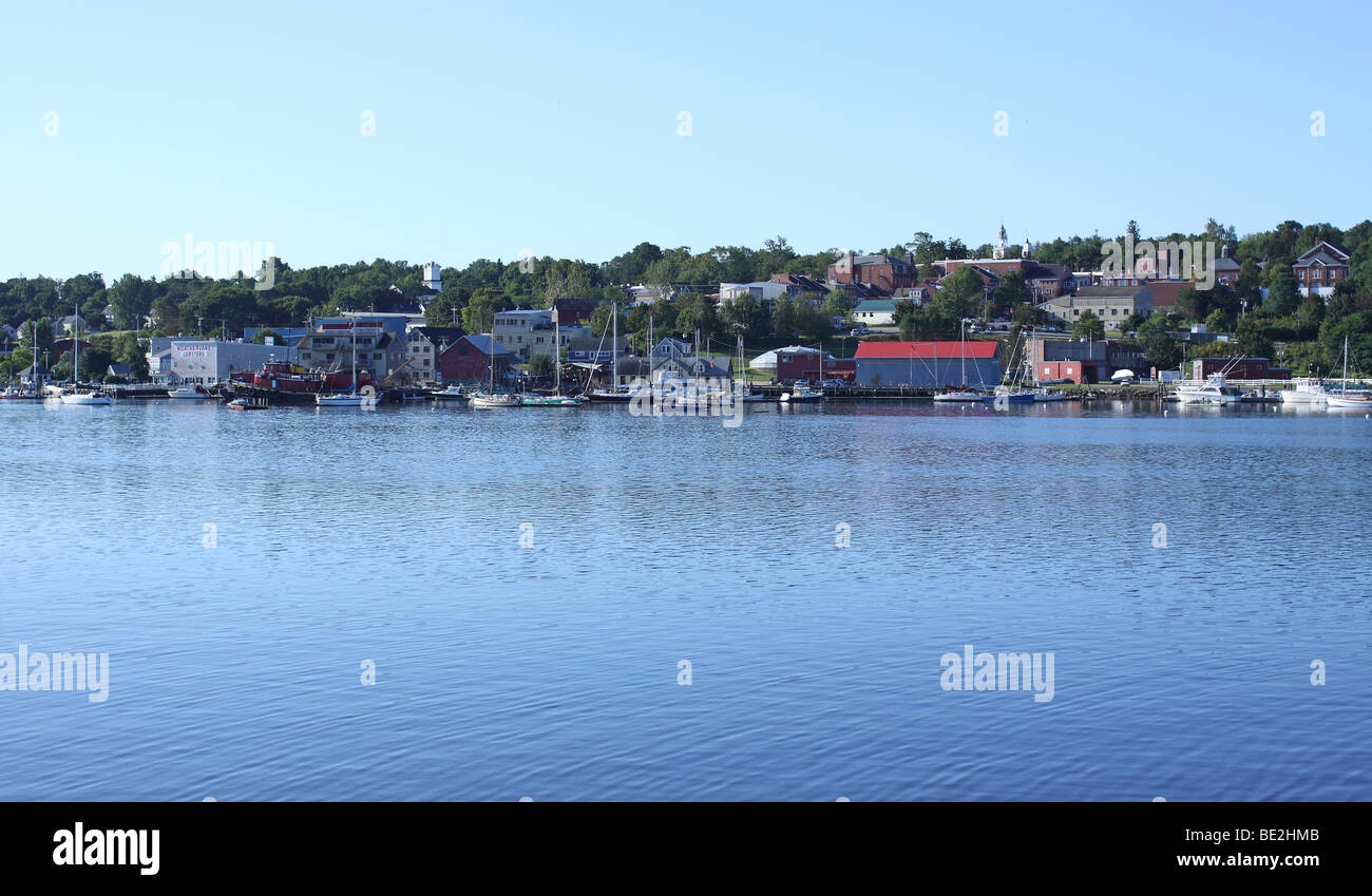 Belfast Maine harbor waterfront Stock Photo - Alamy