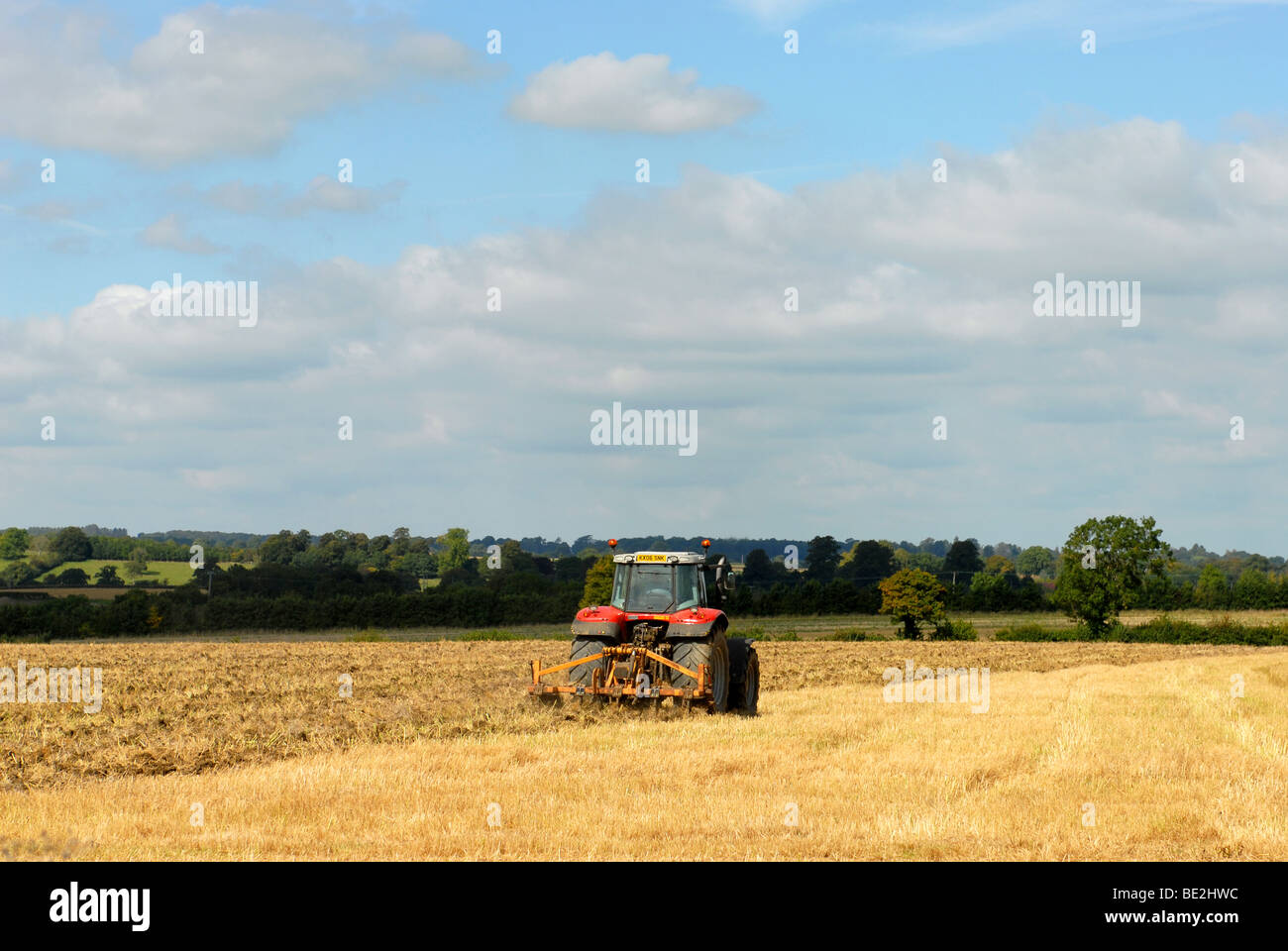 Hard at work turning the soil on a Somerset farm Stock Photo - Alamy