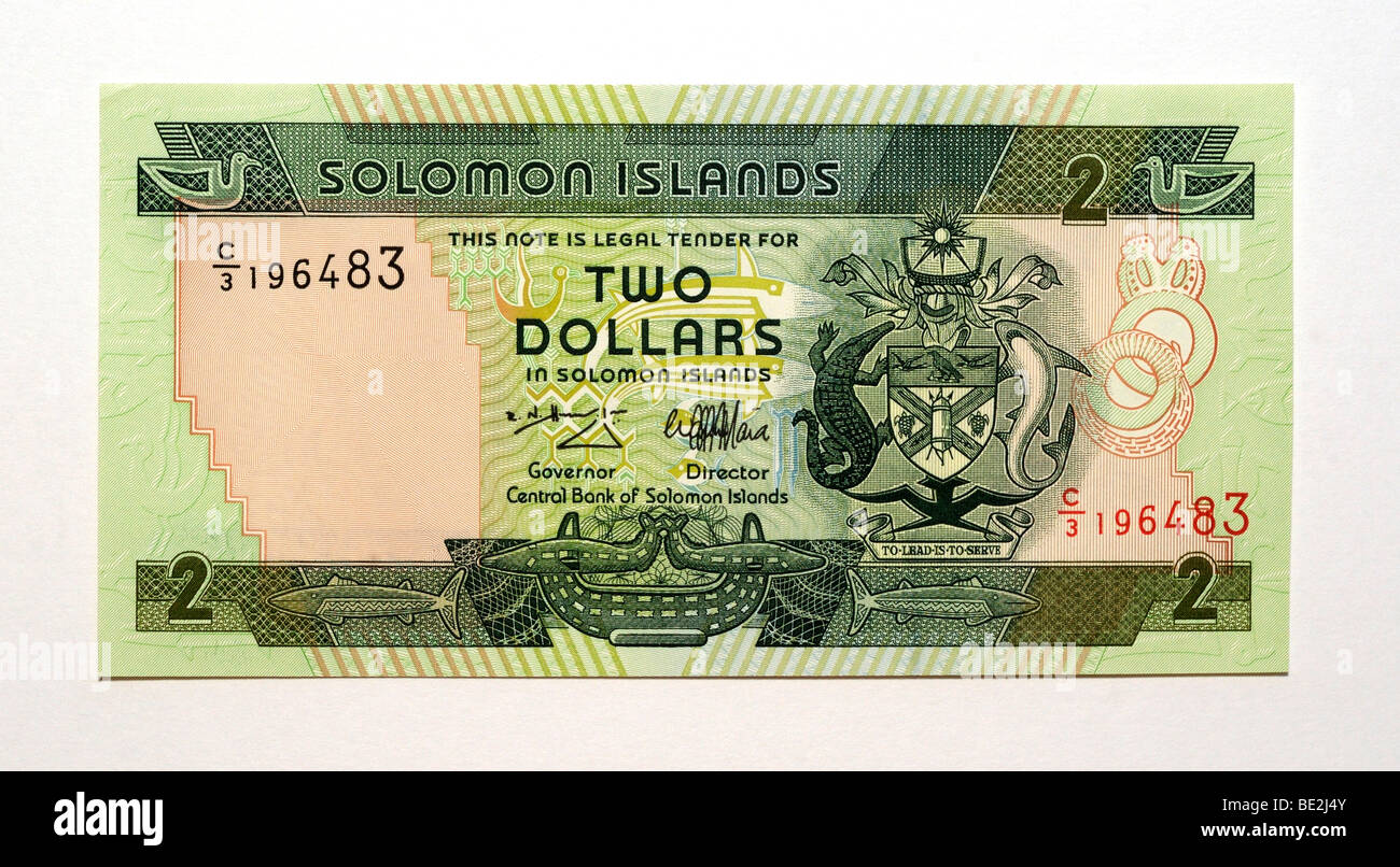 Solomon Islands 2 Two Dollar Bank Note Stock Photo - Alamy