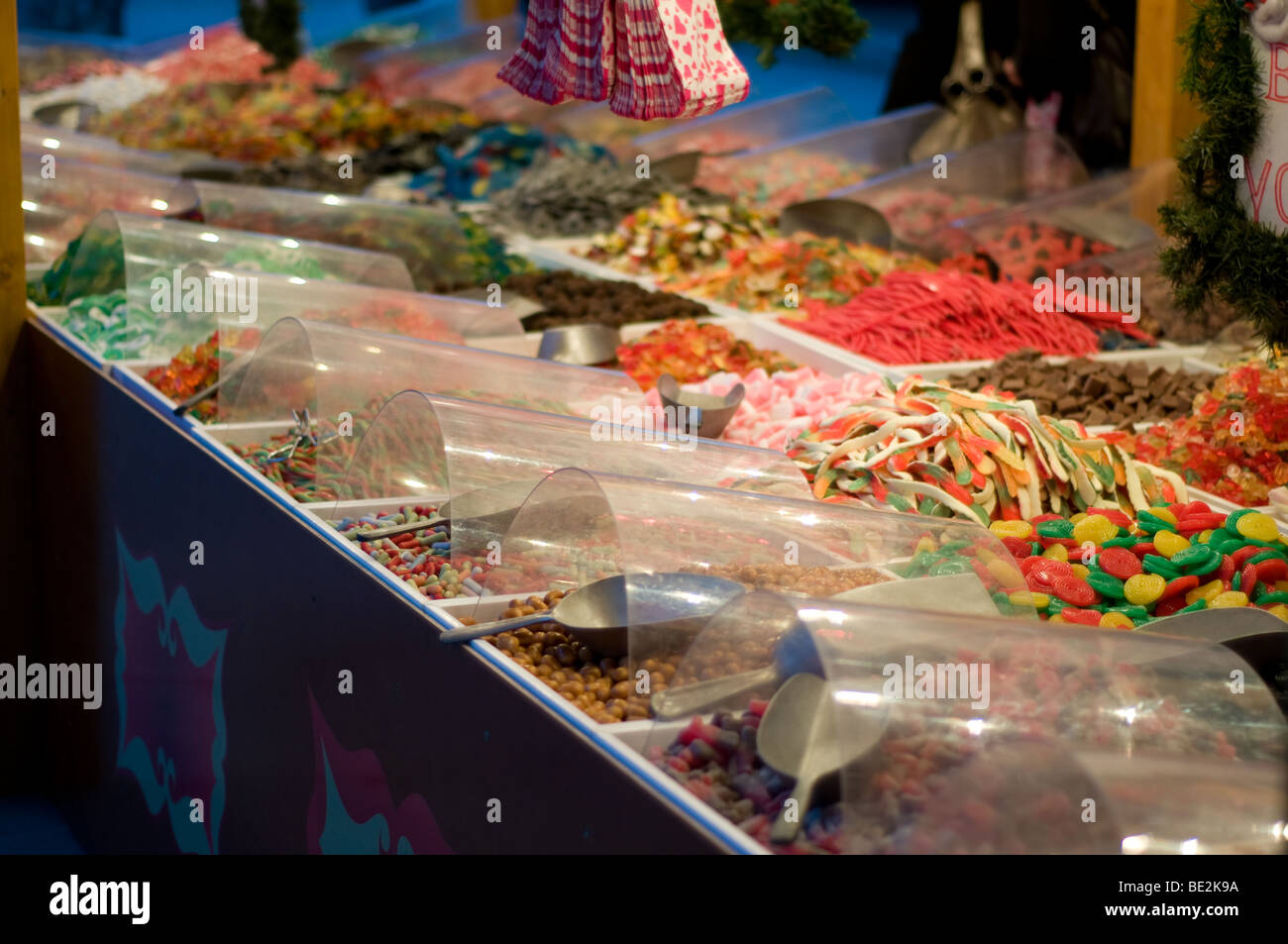A large pick and mix sweet stall in a market place Stock Photo - Alamy