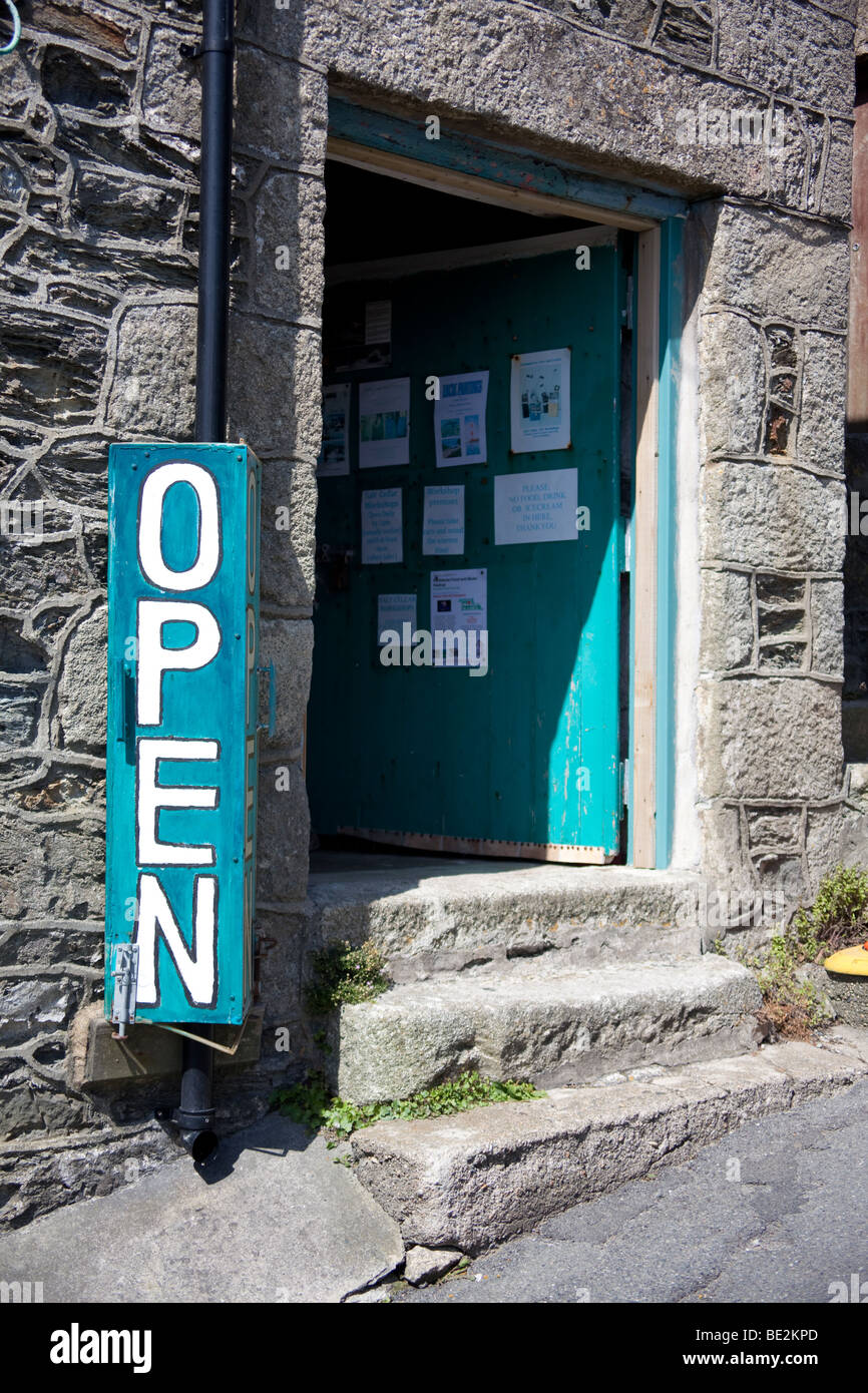 Shop is open, sign, ready for duty Stock Photo - Alamy