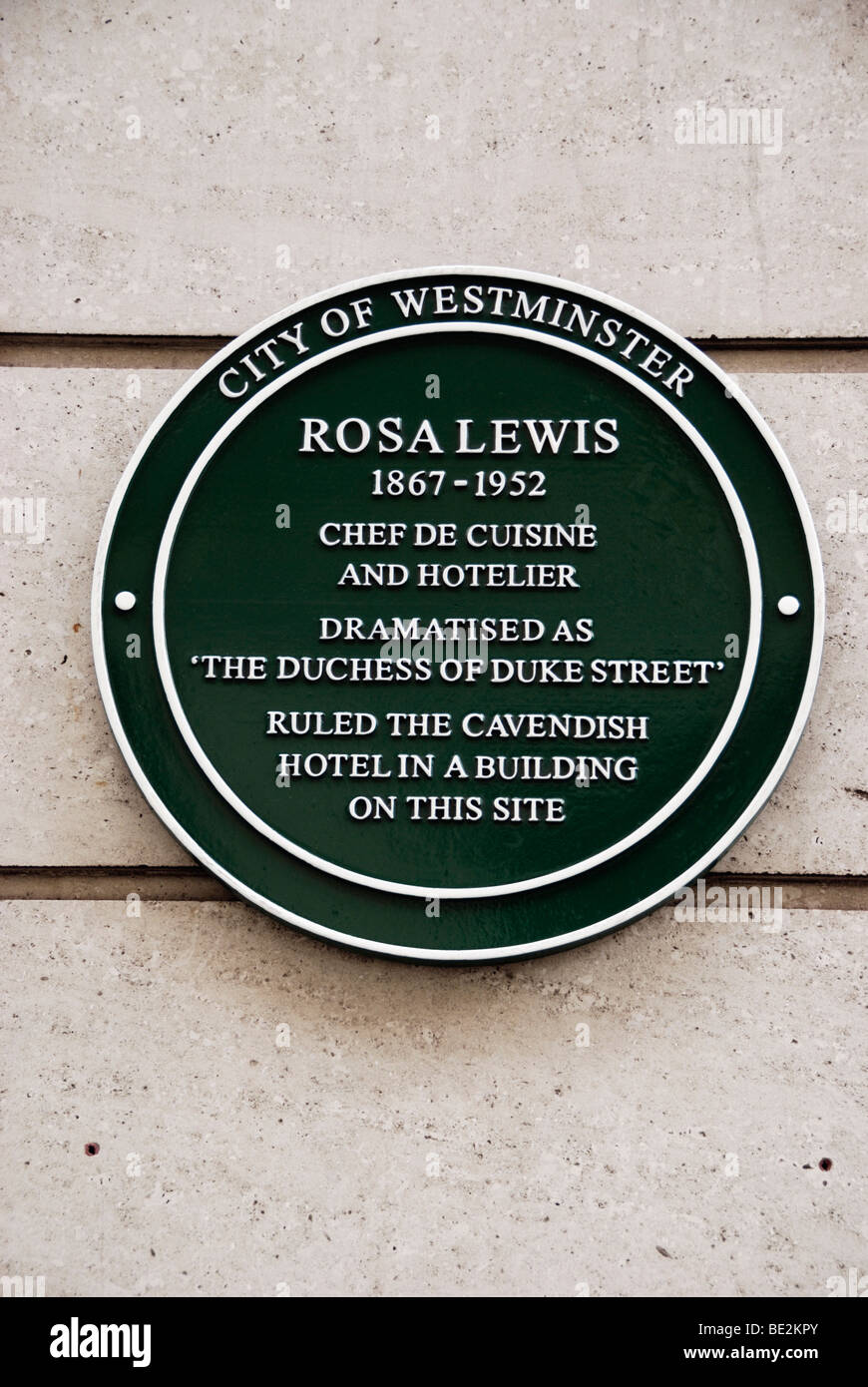 Plaque commemorating the hotel run by chef de cuisine and hotelier Rosa ...
