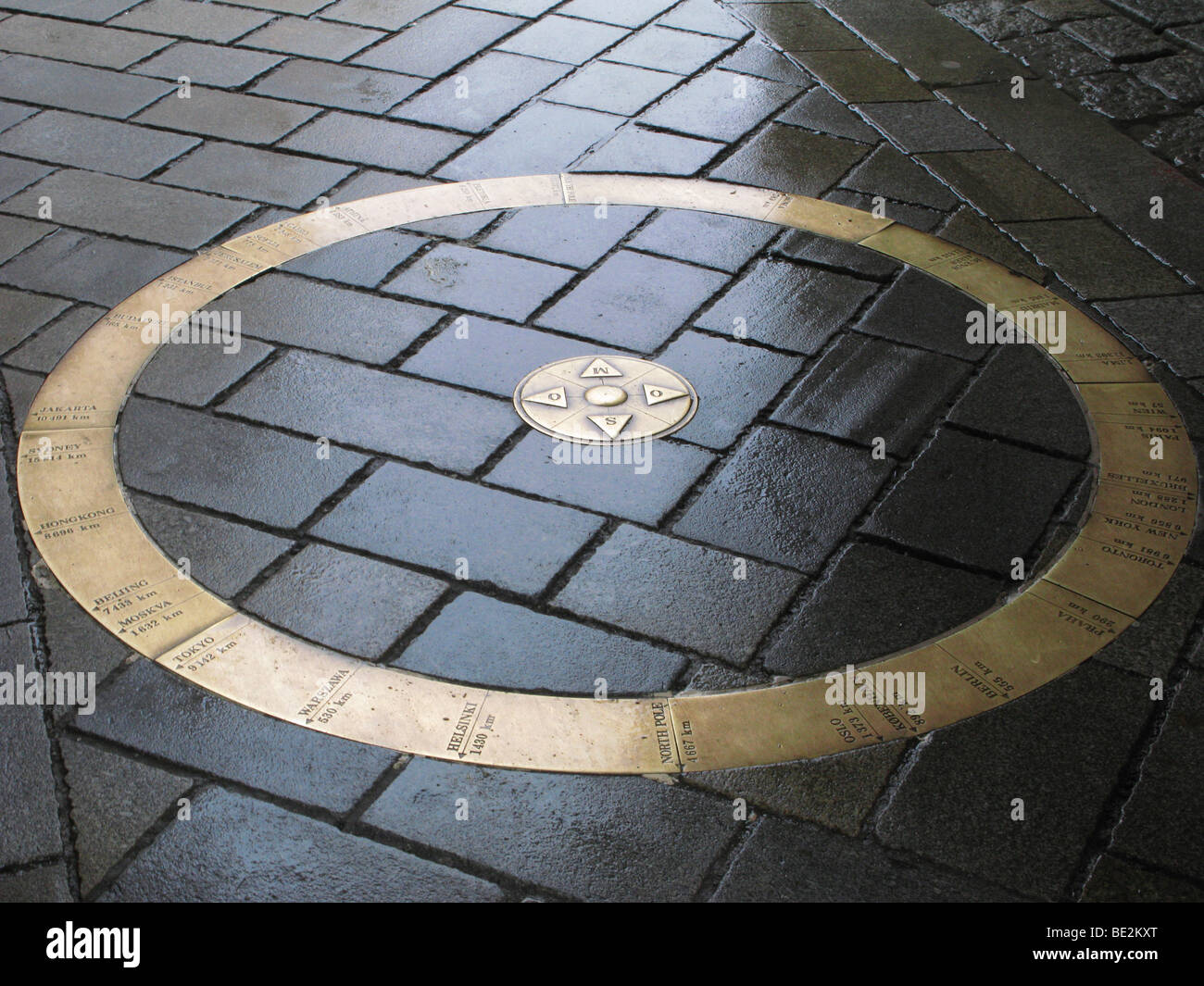 Golden Compass landmark, underneath Michaels Gate listing the distance ...