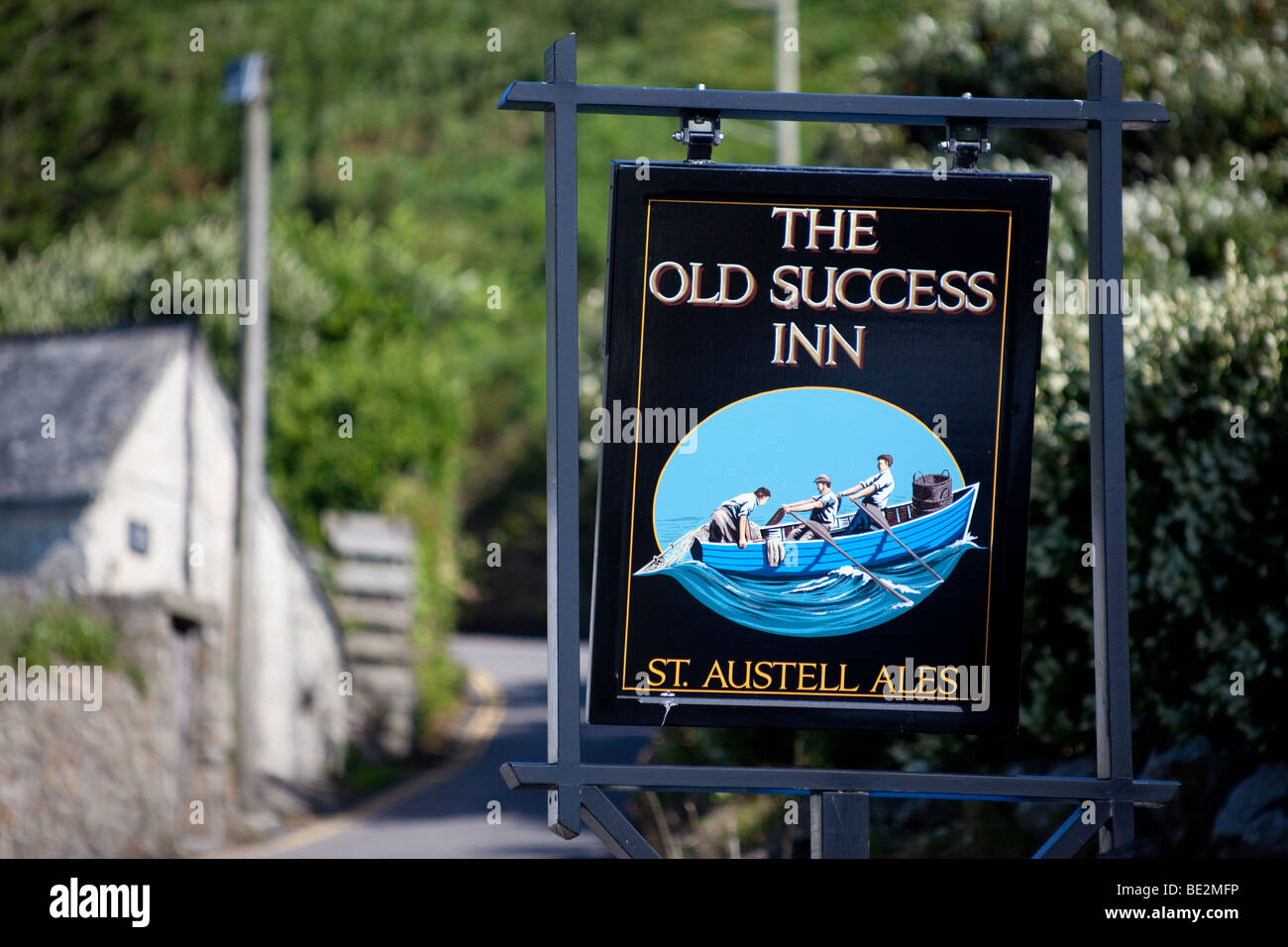 Sign "the old success inn", pub in Sennen Cove, Cornwall, England Stock ...