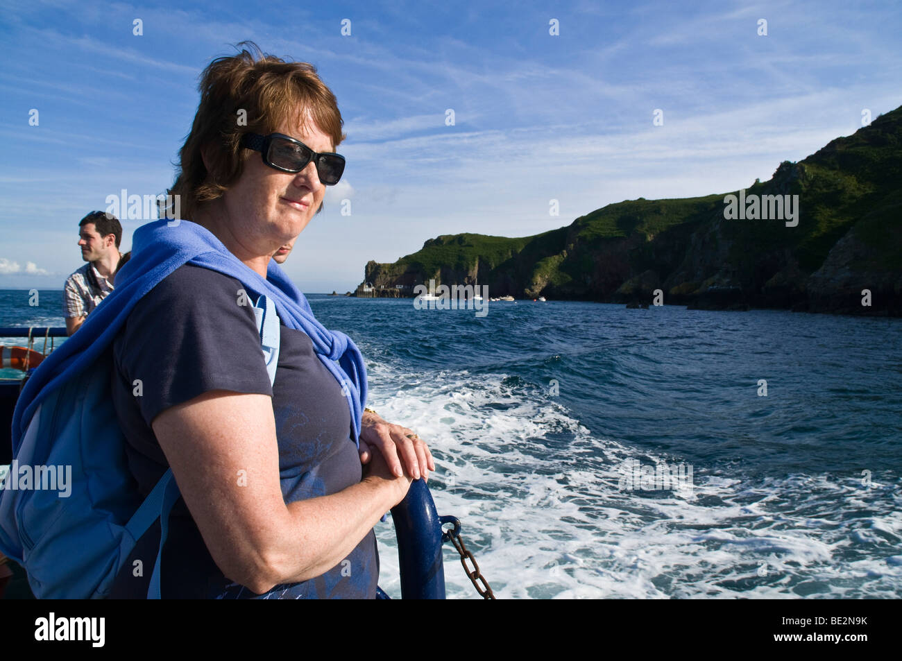 dh SARK COAST SARK ISLAND Tourist aboard Isle of Sark shipping company ...