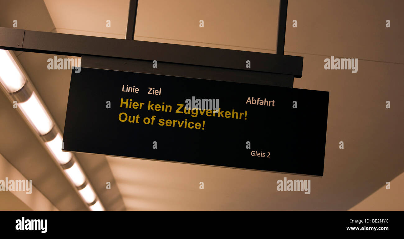 Information about no train service on a railway platform Stock Photo ...