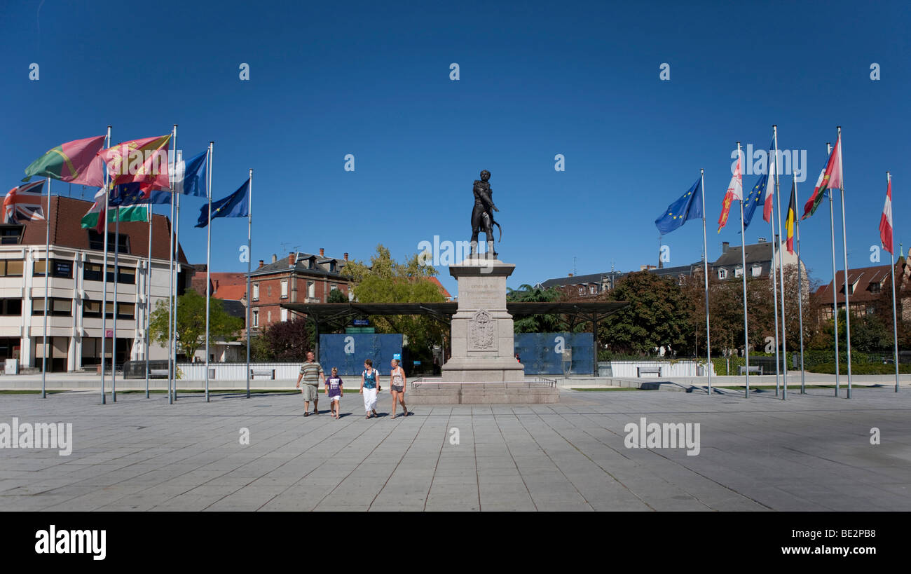 Historic centre, monument to General Rap, Parc de Rapp, Colmar, Alsace ...