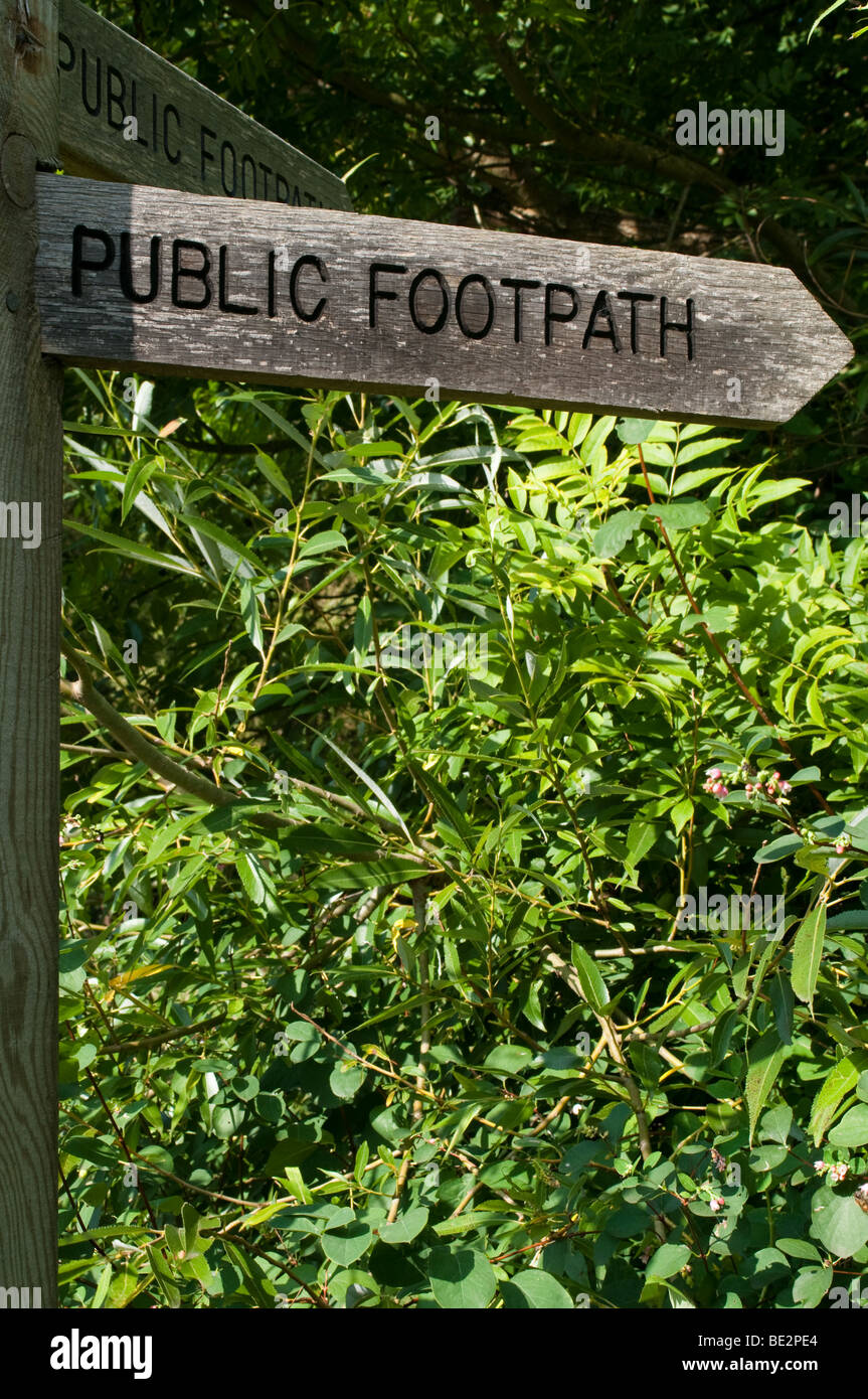 Sign public footpath wooden simple right of way hi-res stock ...