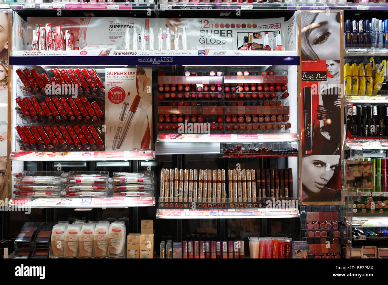 cosmetic shelf in a beauty shop Stock Photo - Alamy