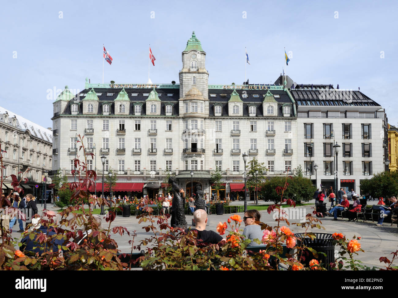 Grand Hotel and Grand Cafe at the Karl Johans Gate, Oslo, Norway ...