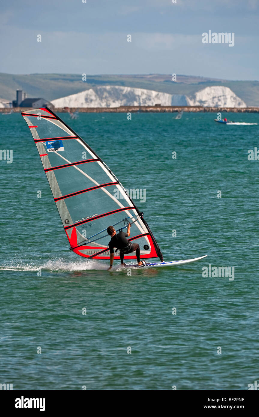 Windsurfing at Portland, UK Stock Photo - Alamy
